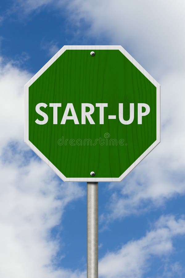 Green Start-up Highway Road Sign Stock Photo - Image of entrepreneur ...