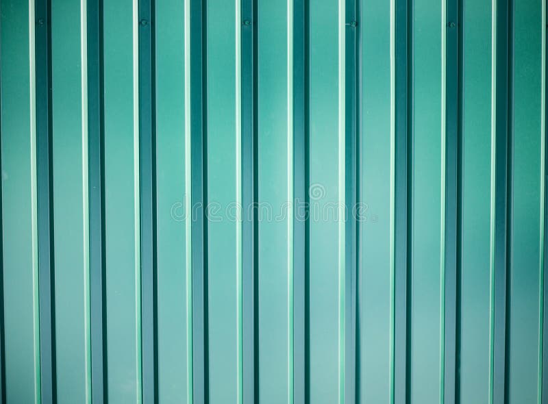 Green steel sheet . stock image. Image of closeup, fence - 64594321