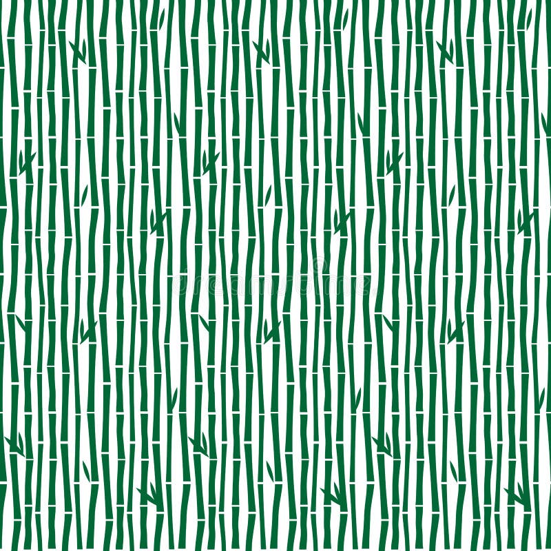 Green Stems and Leaves Bamboo Seamless Pattern Vector Background Design ...