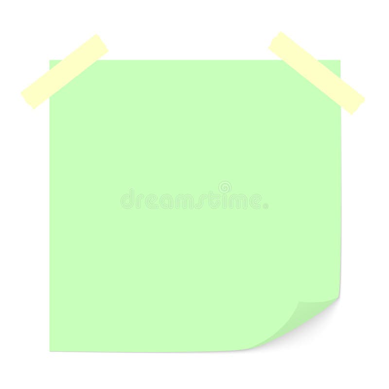 Green stick note. stock vector. Illustration of blank - 37775401