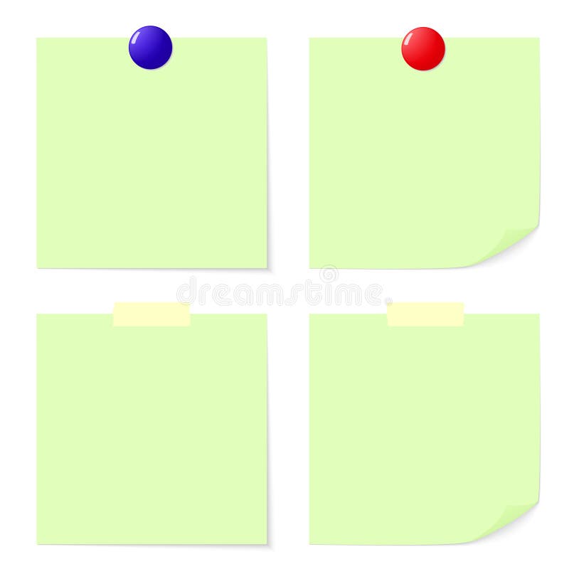 Green stick note. stock vector. Illustration of clean - 37919572