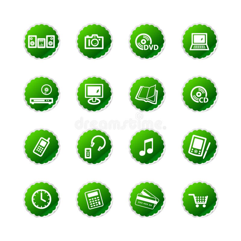 E-shop icons stock vector. Illustration of multimedia - 1574479