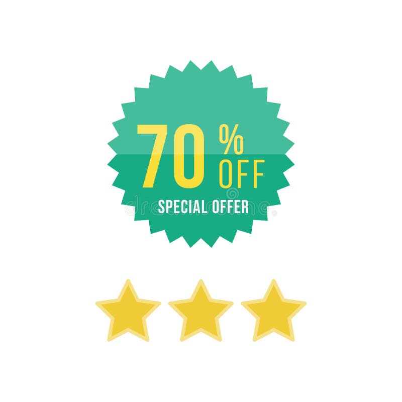 Green Sticker and Star with 20 Off Discount. Template of the Emblem ...