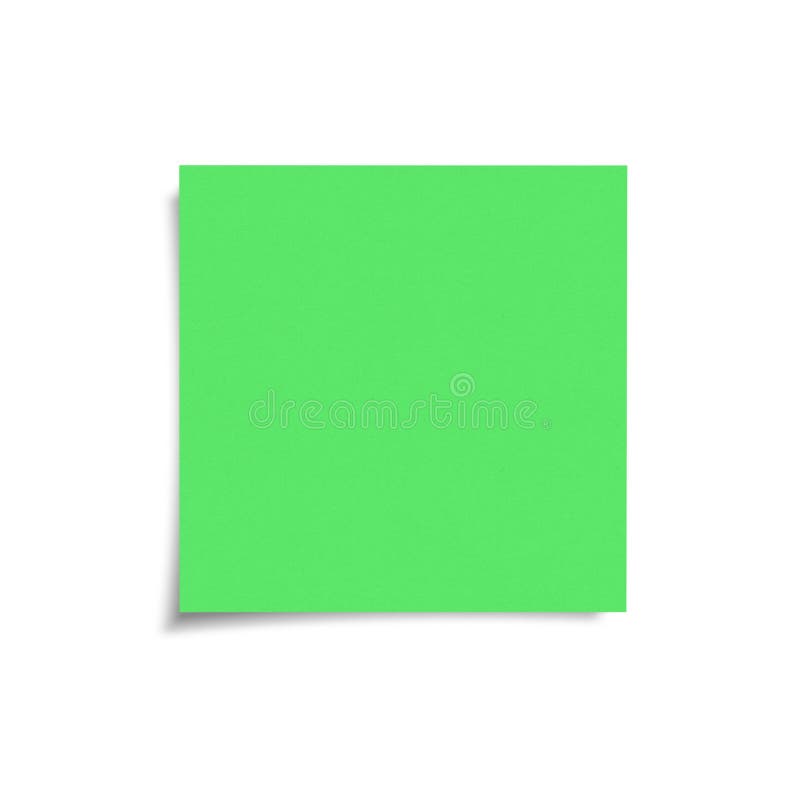 Green Sticky Note with Shadow Front View Stock Photo - Image of ...