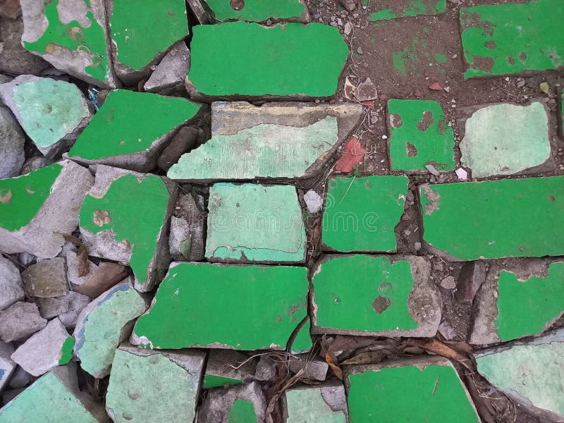 Green Stones of Broken Building Stock Photo - Image of building, earth ...