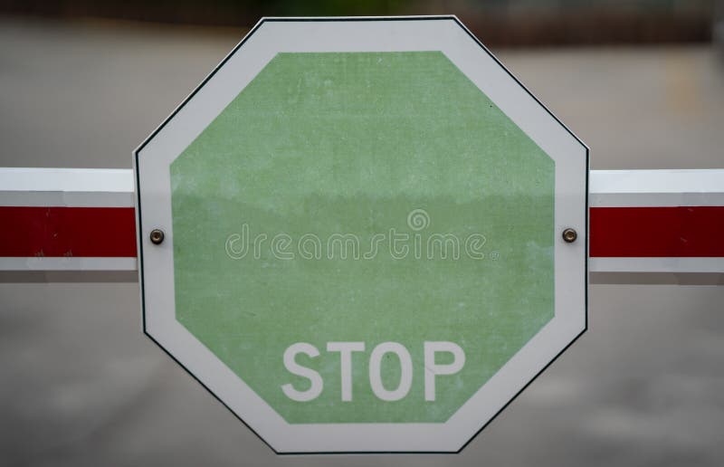 Green Stop Sign, Isolated Traffic Control Warning Sign Octagonal ...