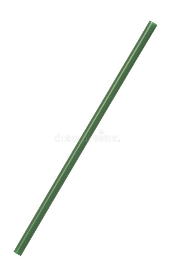 Green Straw Isolated on White Background. Straw with Spoon Isolated ...