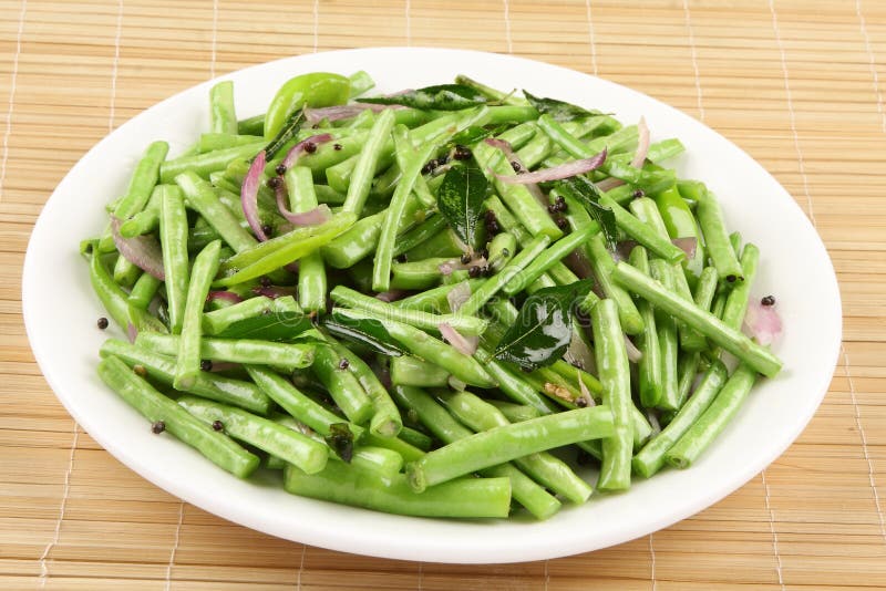 Green string beans dish stock image. Image of flavorful - 55586415
