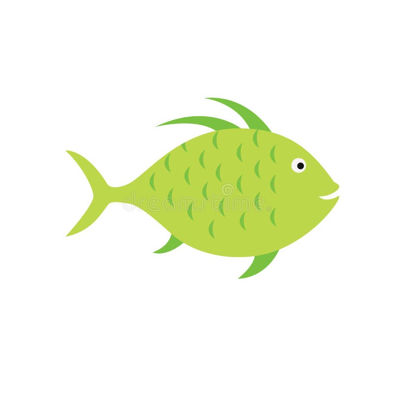 Green Striped Aquarium Exotic Fish Tropical Stock Vector - Illustration ...