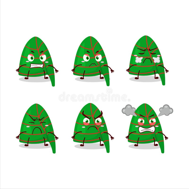 Green Stripes Elf Hat Cartoon Character with Various Angry Expressions ...