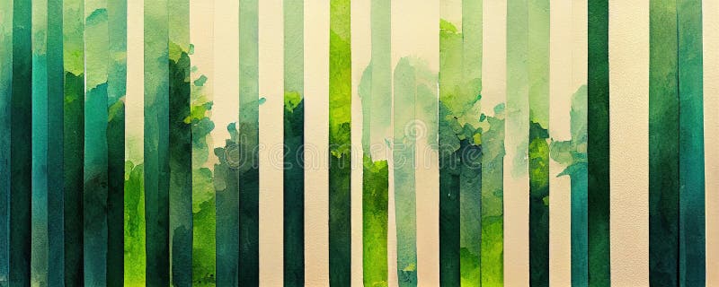 Green Stripes Painted in Watercolor on Canvas. AI Generated Stock ...