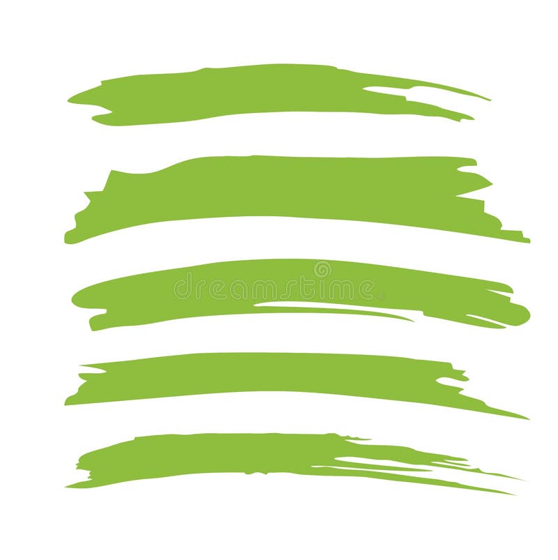 Green Stroke of the Paint Brush Isolated on White Stock Illustration ...