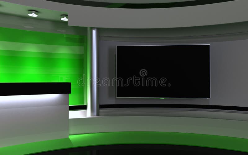 Green Studio. Green Backdrop. News Studio Stock Illustration ...