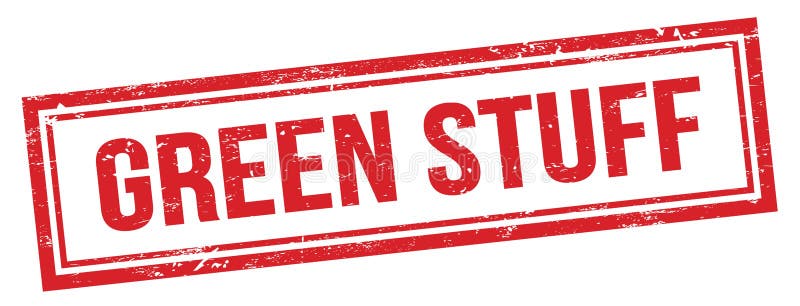 GREEN STUFF Text on Red Grungy Vintage Stamp Stock Illustration ...