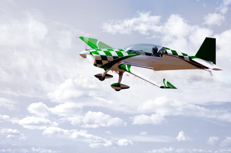 Green Stunt Plane stock image. Image of prop, speed, pilot - 3002769