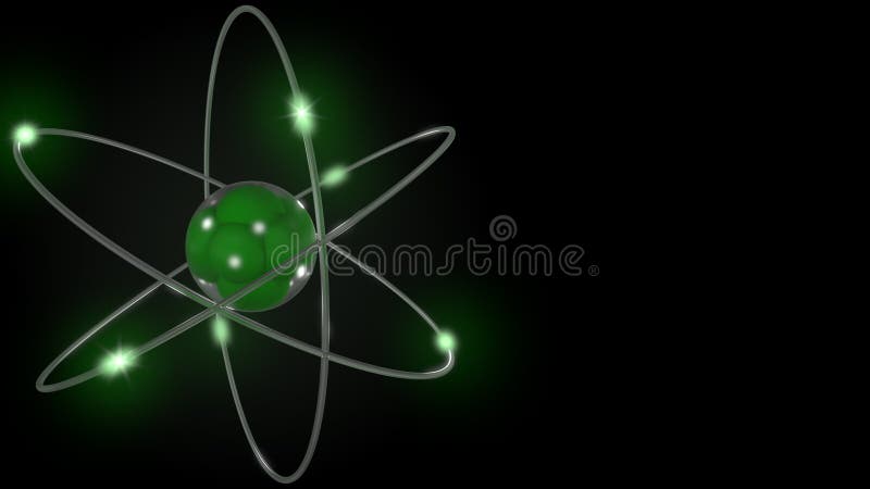 Green Stylized Atom and Electron Orbits Stock Video - Video of lithium ...