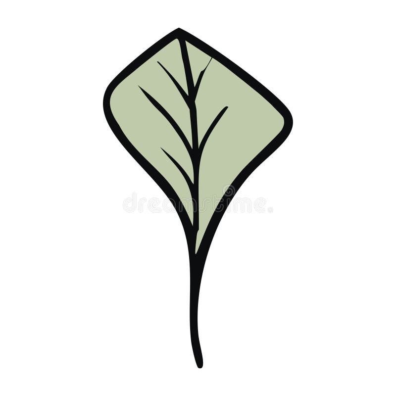 Green Stylized Leaf Icon. Vector Stock Vector - Illustration of ...