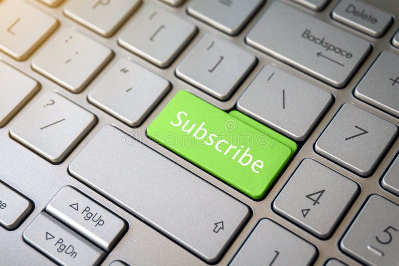 Green Subscribe Button on Keyboard Stock Image - Image of technology ...