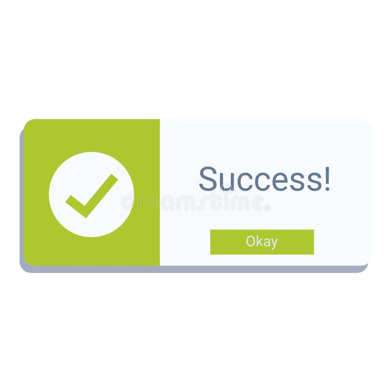 Success Pop Up Showing Check Mark for Task Complete Stock Vector ...