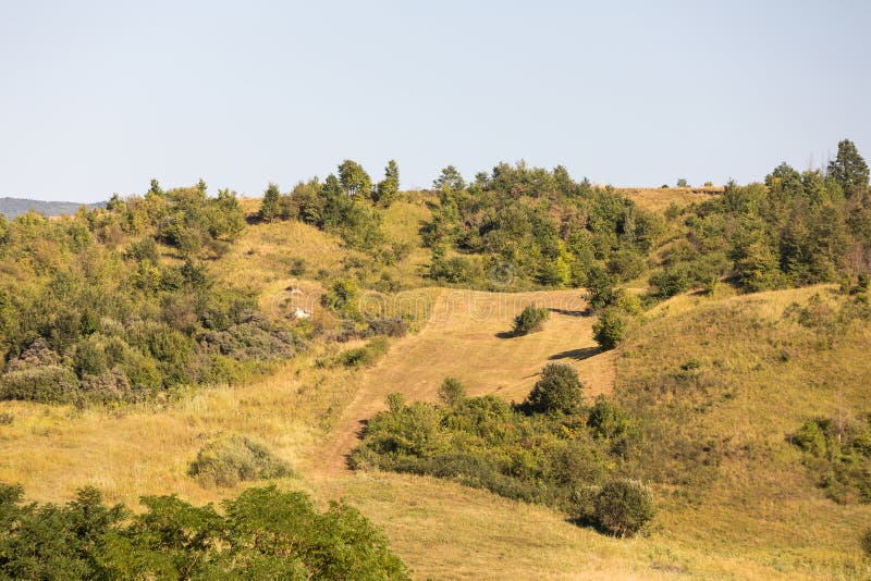 Rolling Hills and Greenery in Rural Romania Landscape Stock Photo ...