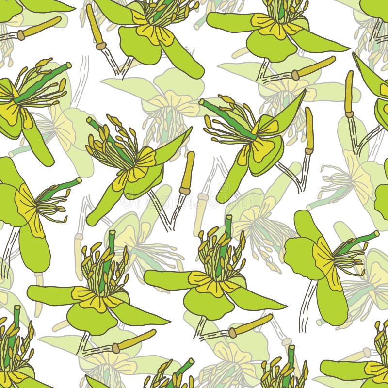 Green Summer Textile Pattern Design with Florals Stock Vector ...