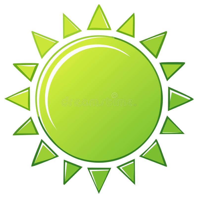 Green Sun Icon Symbol Eco-Friendly Energy Environment Illustration ...