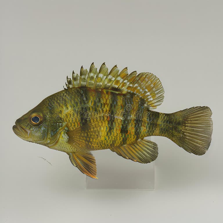 A Green Sunfish on a White Background Generated Using AI. Stock ...