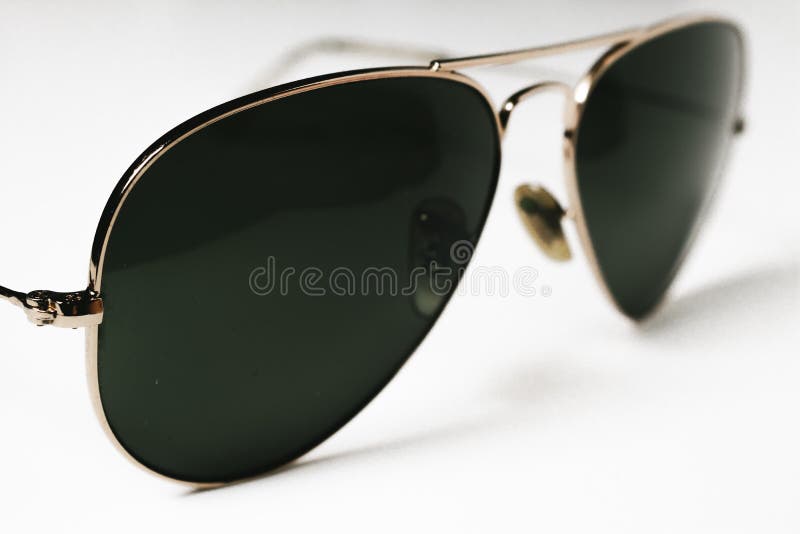 Green Sunglasses Aviator Isolated on White Background Stock Photo ...