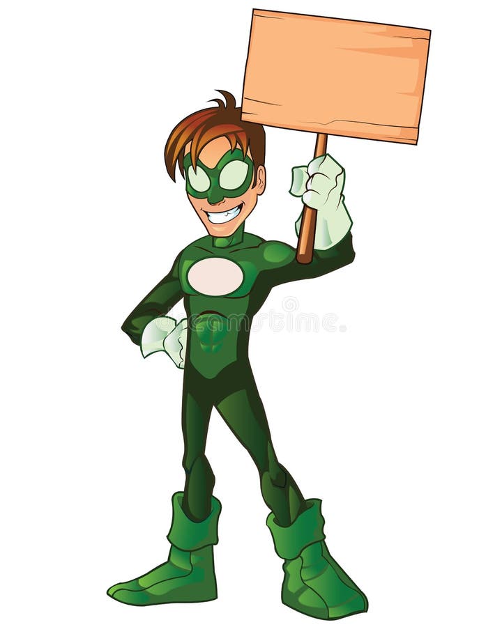 Green Super Boy Hero Cartoon Mascot Stock Illustrations – 53 Green ...
