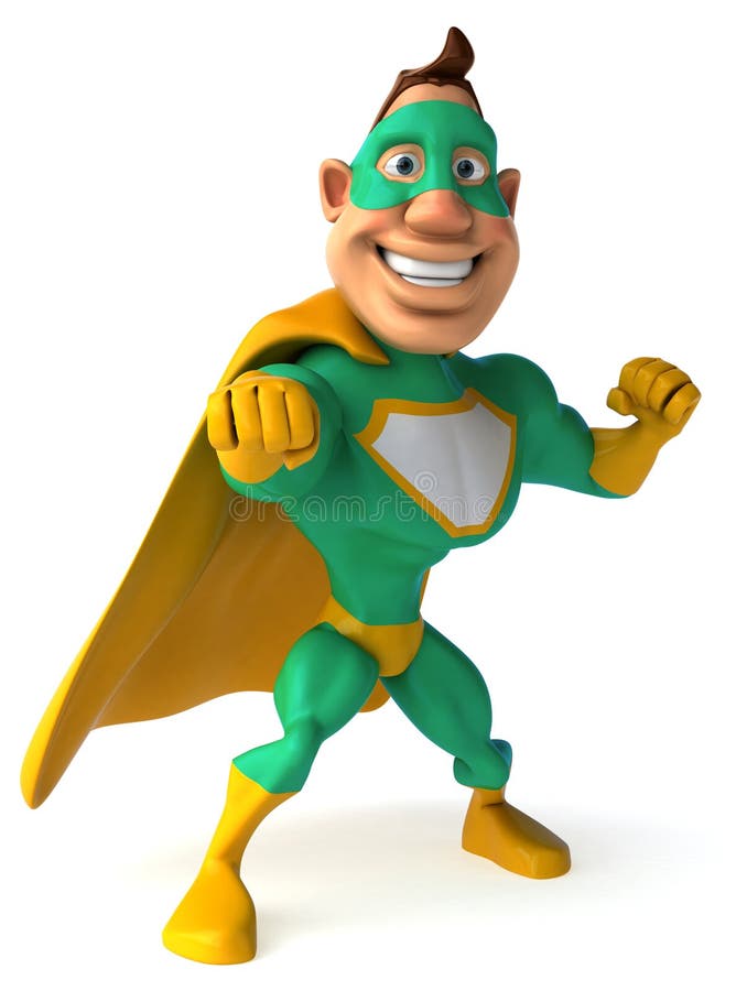 Green Superhero stock illustration. Illustration of animated - 24196940