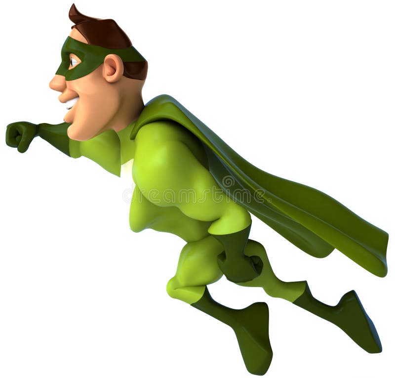 Green Superhero stock illustration. Illustration of cartoon - 28495319