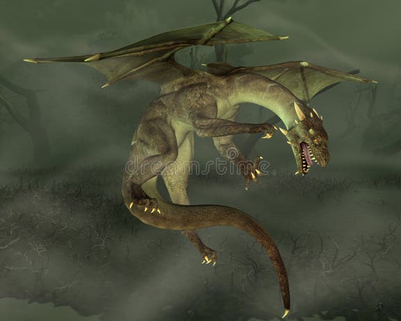 Green Swamp Dragon stock illustration. Illustration of scene - 19459578