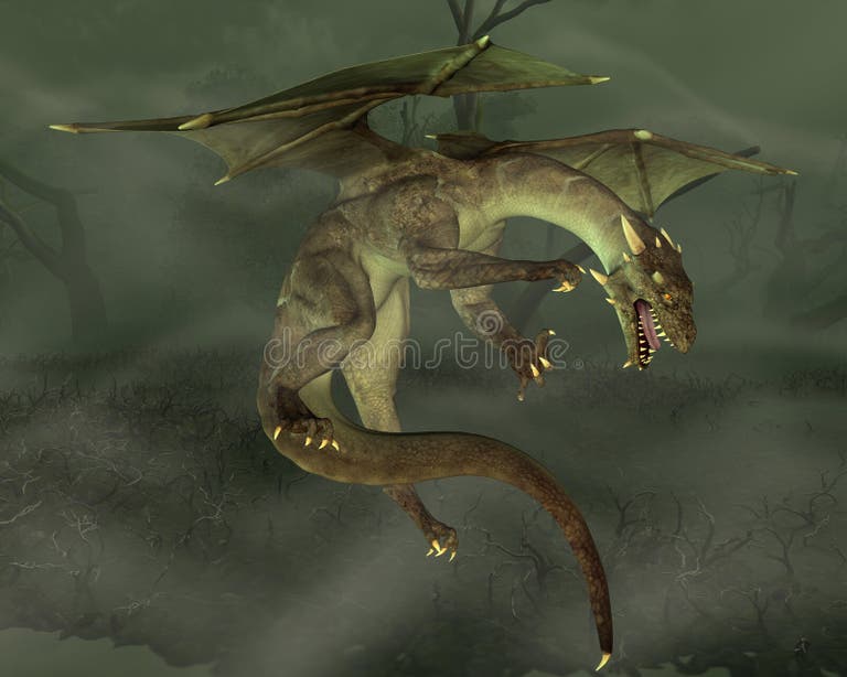 Green Swamp Dragon stock illustration. Illustration of scene - 19459578