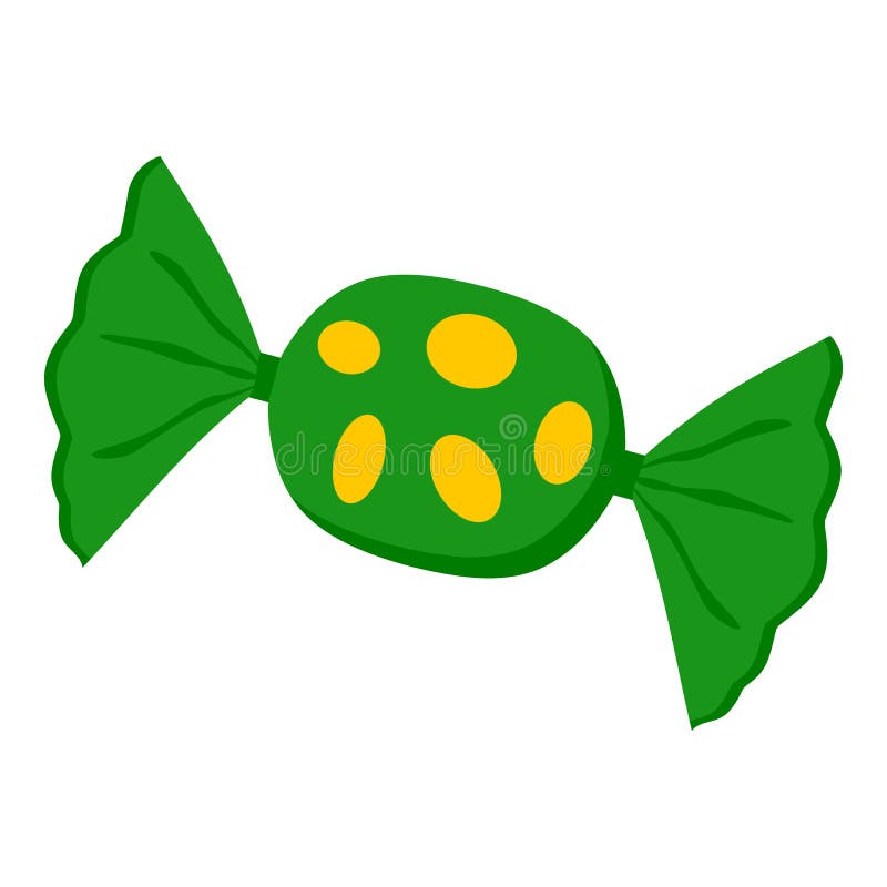 Sweet Candy Outline Flat Icon on White Stock Vector - Illustration of ...