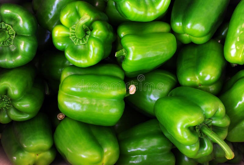 Green Sweet Pepper, Cooking Raw Material Stock Image - Image of ...