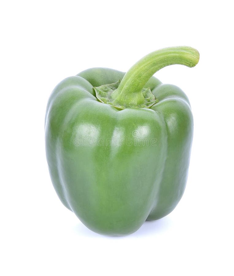Green Sweet Pepper Isolated On White Background Stock Image - Image of ...