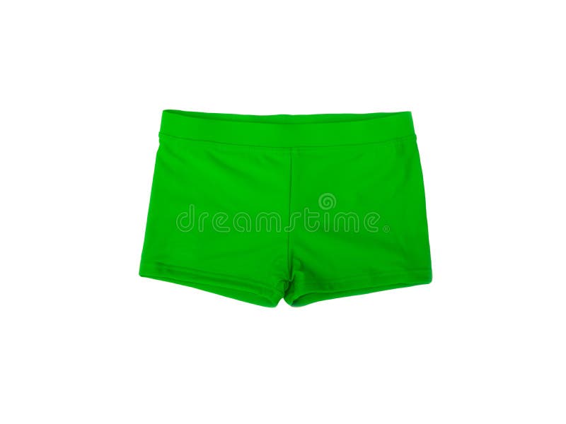 Green Swimming Trunks for a Boy on a White Background Stock Image ...