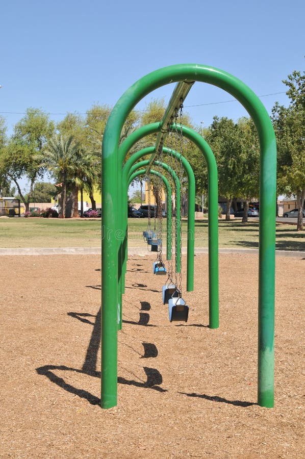 Green Swing Set stock image. Image of swing, park, arizona - 53002129