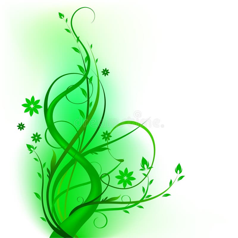 Green swirl design stock vector. Illustration of flora - 15390302