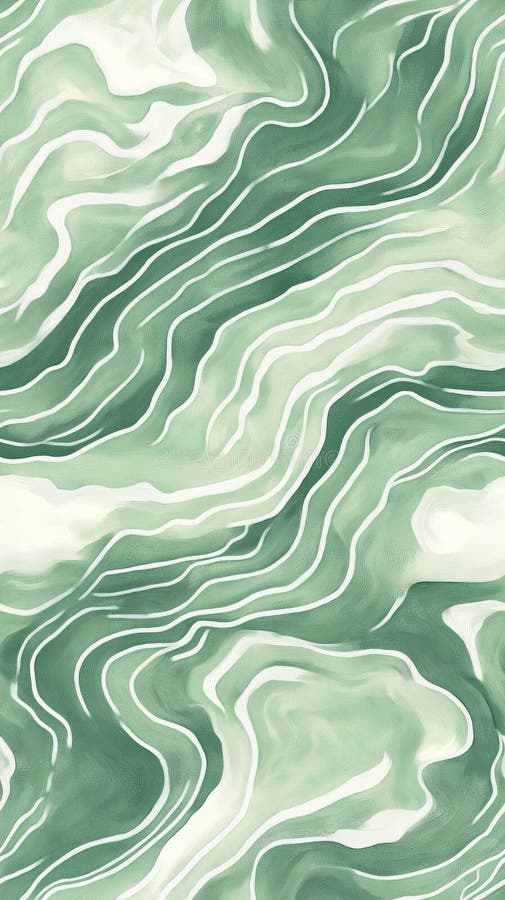 Green Swirl Pattern with Smooth Abstract Lines on Textured Background ...