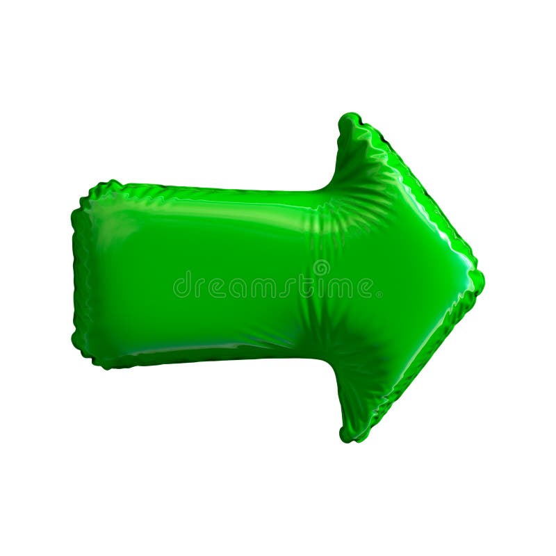 Green Symbol Arrow Made of Inflatable Balloon Isolated on White ...
