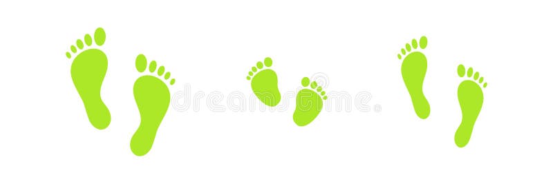 Green Symbol Footprints Button Icon Design, Vector Illustration Set ...