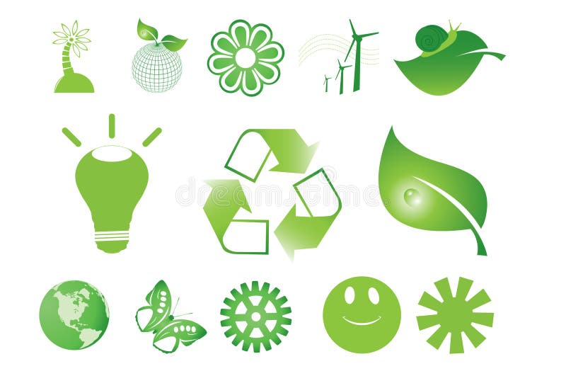 Green symbols stock vector. Illustration of light, conservation - 12357516