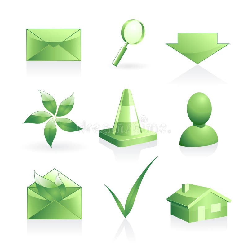 Green symbols set stock vector. Illustration of curve - 13050746