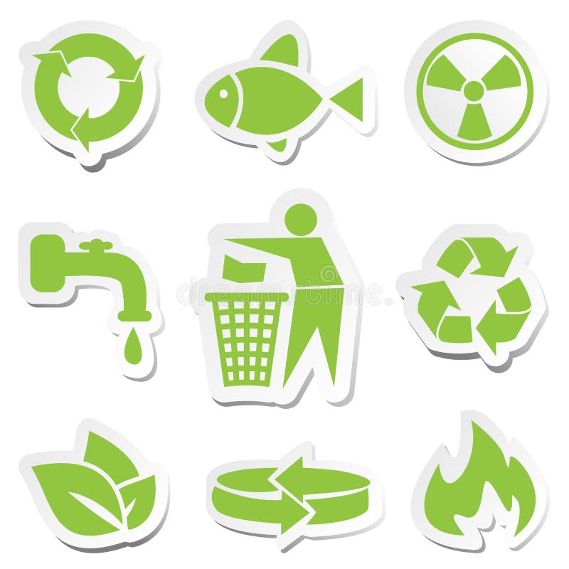 Green Symbols Set stock vector. Illustration of world - 47517631