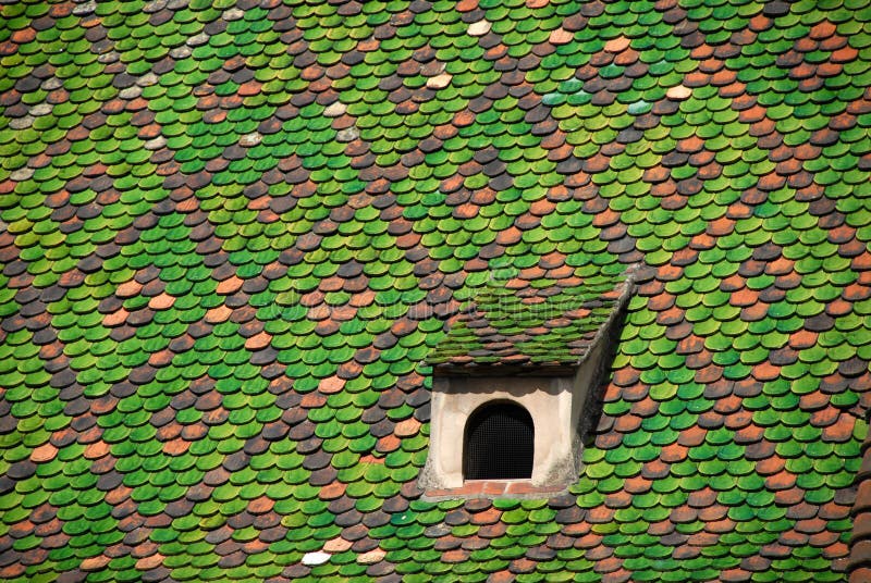 Green symmetrical roof stock photo. Image of bright, daytime - 3851444