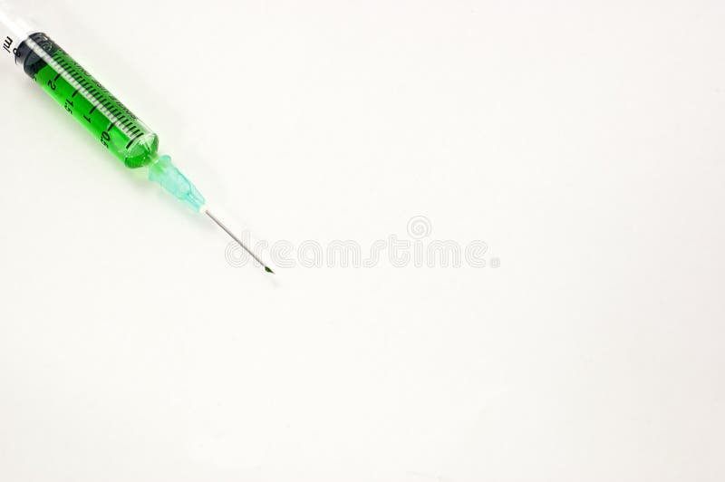 Green Syringe with Medicine Inside. Stock Image - Image of needle ...