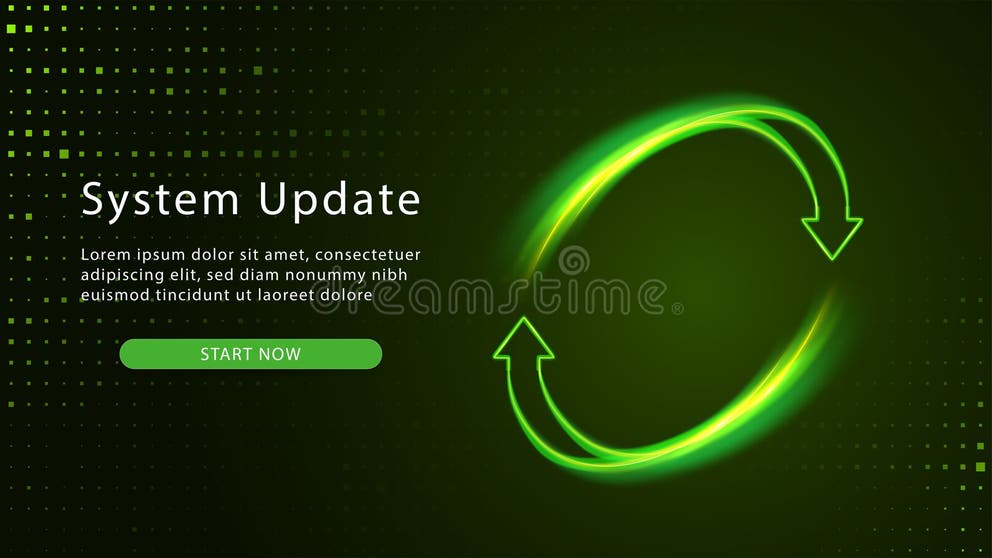 Green System Update Page. Upgrade Software Version Concept. Computer Program Upgrade ...