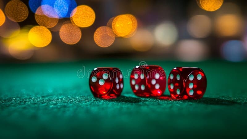 On a Green Table, Gaming Dice Cubes are Arranged in Multi-colored ...
