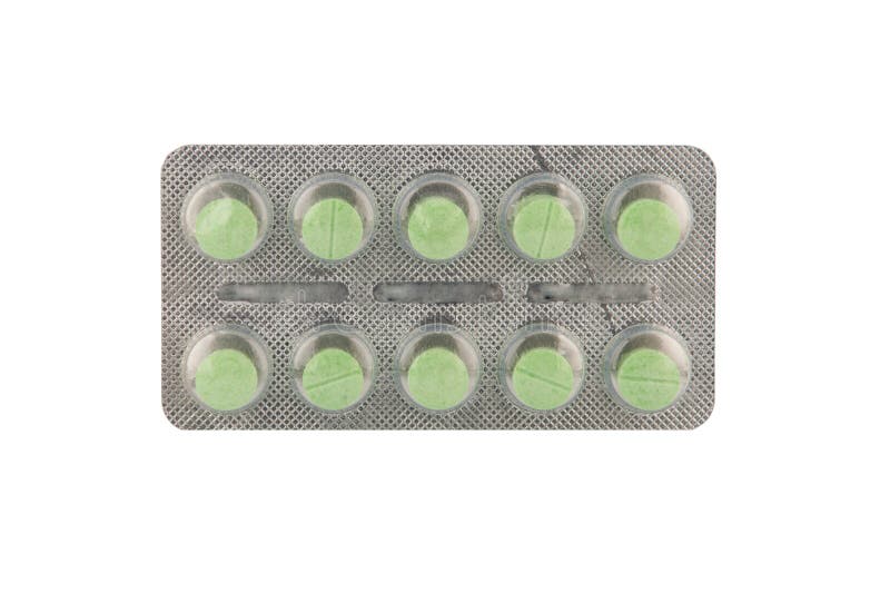 Green Tablet in Blister Pack Show Medicine Concept Stock Photo - Image ...